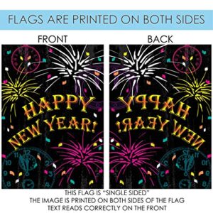 Toland Home Garden 1110536 New Year Celebration New Year Flag 12x18 Inch Double Sided New Year Garden Flag for Outdoor House party Flag Yard Decoration