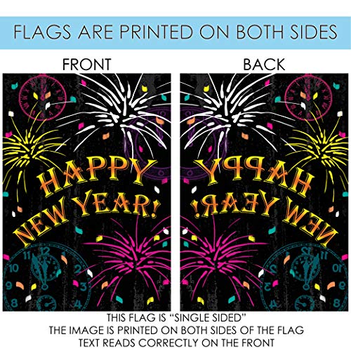 Toland Home Garden 1110536 New Year Celebration New Year Flag 12x18 Inch Double Sided New Year Garden Flag for Outdoor House party Flag Yard Decoration