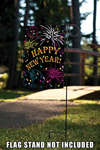 Toland Home Garden 1110536 New Year Celebration New Year Flag 12x18 Inch Double Sided New Year Garden Flag for Outdoor House party Flag Yard Decoration