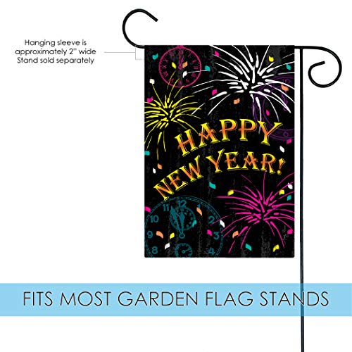 Toland Home Garden 1110536 New Year Celebration New Year Flag 12x18 Inch Double Sided New Year Garden Flag for Outdoor House party Flag Yard Decoration