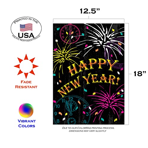 Toland Home Garden 1110536 New Year Celebration New Year Flag 12x18 Inch Double Sided New Year Garden Flag for Outdoor House party Flag Yard Decoration