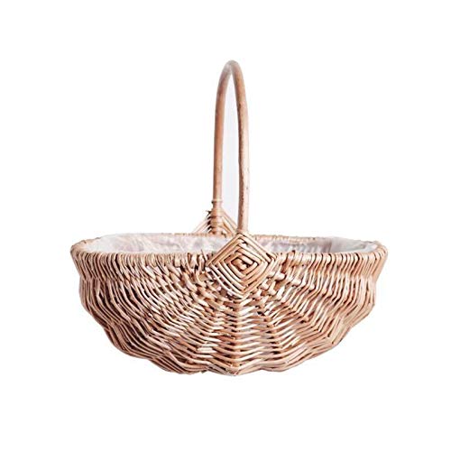 SLDHFE Wicker Rattan Flower Basket,Willow Storage Basket Handwoven Flower Basket with Handle for Home Wedding Garden Decoration