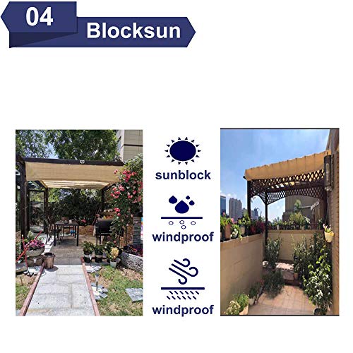 90% Sun Shade Sail with Grommets - 8x12 Ft Shade Cloth Tape Edge, Shade Fabric Sun Block for Patio, Garden, Backyard