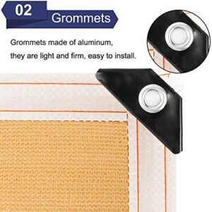 90% Sun Shade Sail with Grommets - 8x12 Ft Shade Cloth Tape Edge, Shade Fabric Sun Block for Patio, Garden, Backyard