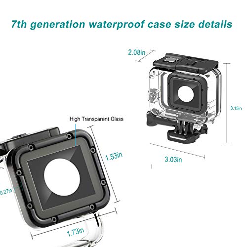 HONGDAK Waterproof Housing Case for GoPro Hero 7/6/5 Black(2018), 169ft/60m Waterproof Case Diving Protective Housing Shell for GoPro Action Camera Underwater Dive Case Shell with Mount & Thumbscrew