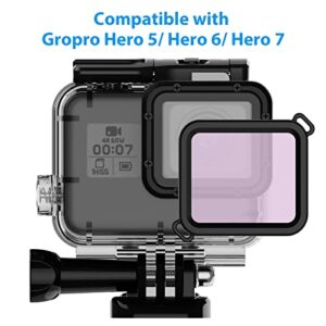 HONGDAK Waterproof Housing Case for GoPro Hero 7/6/5 Black(2018), 169ft/60m Waterproof Case Diving Protective Housing Shell for GoPro Action Camera Underwater Dive Case Shell with Mount & Thumbscrew