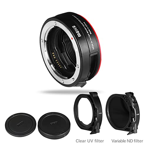 Meike MK-EFTR-C VND Drop-in Filter Auto-Focus Mount Lens Adapter for Canon EF to EOSR with Variable ND Filter and UV Filter for EOS R R5 R6 RP R7 R10 C70 Cameras