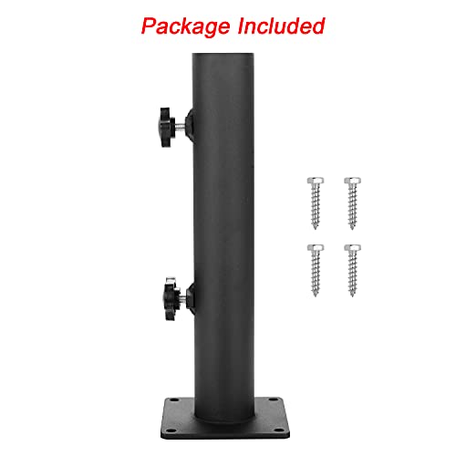 VANROUG Patio Umbrella Base Heavy Duty Umbrella Holder Outdoor Umbrella Base Stand Mount Double Hand-Turn Knob for Deck,Patio, Dock,Boat,Courtyard Balcony,Garden,Pontoons,Picnic Table