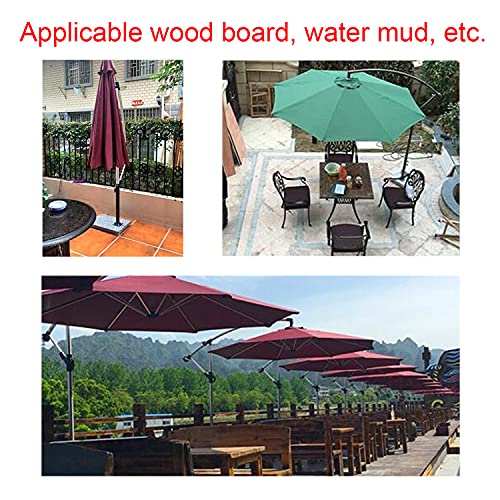 VANROUG Patio Umbrella Base Heavy Duty Umbrella Holder Outdoor Umbrella Base Stand Mount Double Hand-Turn Knob for Deck,Patio, Dock,Boat,Courtyard Balcony,Garden,Pontoons,Picnic Table