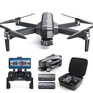 2-axis gimbal gps eis drones with camera for adults 4k, long range transmission, auto return home follow me, deerc quadcopter with 2 modular batteries 52 mins, level 5 wind resistance, brushless motor