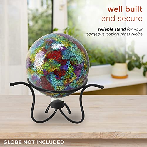 Alpine Corporation 9" Tall Indoor/Outdoor Metal Gazing Globe Display Stand