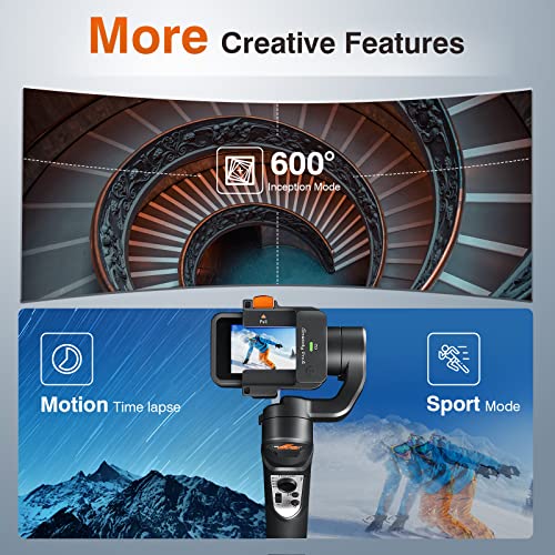 3 Axis Gimbal Stabilizer for Gopro Hero 11/10/9, Handheld Stabilizer for Gopro for Video Recording,IPX4 Waterproof, Bluetooth Control, Compatible with Osmo Camera, YI Cam, Insta360, hohem iSteady Pro4