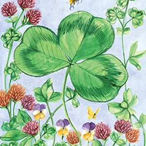 Toland Home Garden 110014 Clover & Bee St Patricks Day Flag 12x18 Inch Double Sided St Patricks Day Garden Flag for Outdoor House St Pats Flag Yard Decoration