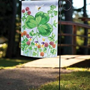 Toland Home Garden 110014 Clover & Bee St Patricks Day Flag 12x18 Inch Double Sided St Patricks Day Garden Flag for Outdoor House St Pats Flag Yard Decoration