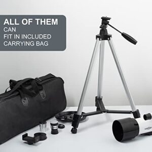 Telescope 70mm Aperture 500mm - for Kids & Adults Astronomical refracting Portable Telescopes AZ Mount Fully Multi-Coated Optics, with Tripod Phone Adapter, Wireless Remote, Carrying Bag