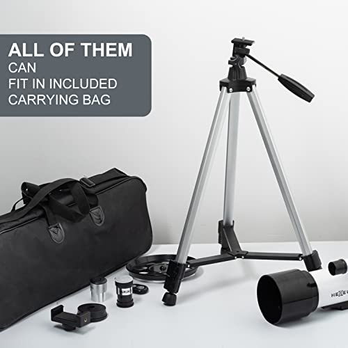 Telescope 70mm Aperture 500mm - for Kids & Adults Astronomical refracting Portable Telescopes AZ Mount Fully Multi-Coated Optics, with Tripod Phone Adapter, Wireless Remote, Carrying Bag