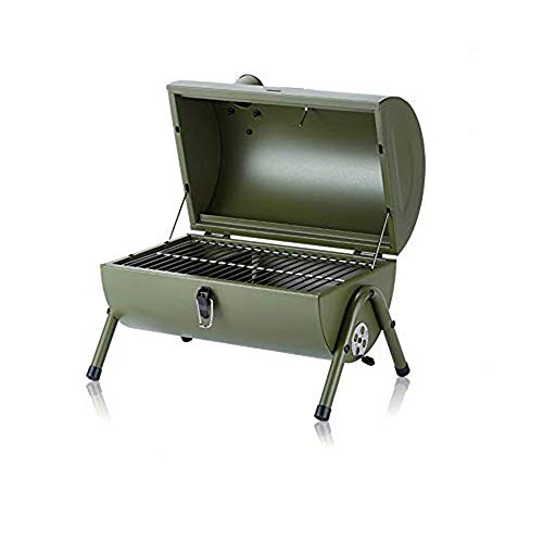 Charcoal Grill Barbecue Portable BBQ - Portable Wood Pellet Grill with Thermometer Tabletop Outdoor Smoker BBQ for Picnic Garden Terrace Camping Travel 16.53''x11.41''x14.56''