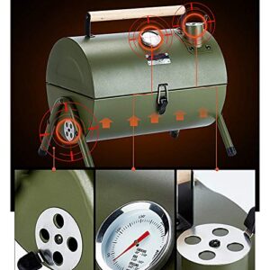 Charcoal Grill Barbecue Portable BBQ - Portable Wood Pellet Grill with Thermometer Tabletop Outdoor Smoker BBQ for Picnic Garden Terrace Camping Travel 16.53''x11.41''x14.56''