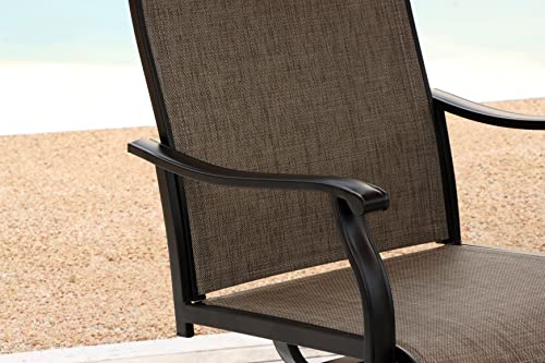 VICLLAX Patio Dining Chairs Textilene Outdoor Swivel Rocker Set with All-Weather Frame, Indoor/Outdoor Furniture for Garden Porch, Lawn Set of 2, Black Frame