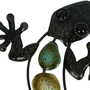 LIFFY Metal Gecko Wall Decor Lizard Garden Art Hanging Outdoor Decorations for Patio or Fence, Set of 2