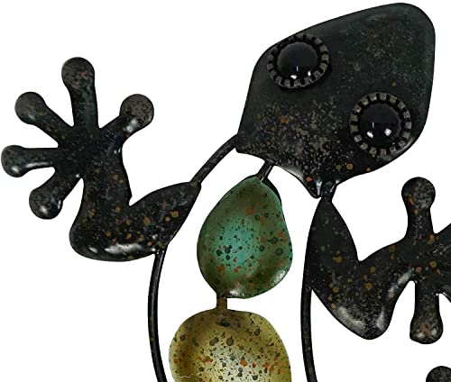 LIFFY Metal Gecko Wall Decor Lizard Garden Art Hanging Outdoor Decorations for Patio or Fence, Set of 2