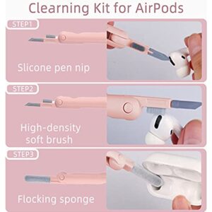 Gtinna 7 in 1 Computer Keyboard Cleaning Brush Set Earbuds Cleaning Pen Wireless Bluetooth Headset Charging Box Electronics Keyboard Cleaning Tools Cleaner Keycap Puller Kit (Pink)