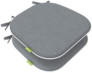 lvtxiii patio seat cushions d16 x w17 inches outdoor chair pads all weather chair cushions for garden patio furniture chair home set of 2 – grey textured