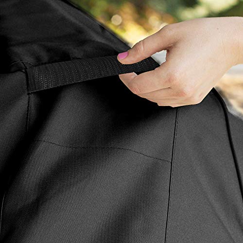 Patio Chair Covers Waterproof Heavy Duty Outdoor Patio Furniture Covers, Black Stackable Outside Lounge Deep Seat Covers, Large Lawn Sofa Covers Water Resistant,600D Oxford Cloth,Standard-1 Pack,Black