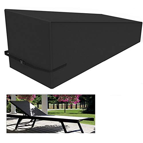 SNOEMWU Recliner Cover Chair,Durable Wear-Resistant Outdoor Garden Courtyard Waterproof Dustproof Recliner Lounge Chair Protective Cover Black 208x76x79cm Outdoor Chair Cover