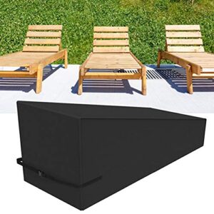 SNOEMWU Recliner Cover Chair,Durable Wear-Resistant Outdoor Garden Courtyard Waterproof Dustproof Recliner Lounge Chair Protective Cover Black 208x76x79cm Outdoor Chair Cover