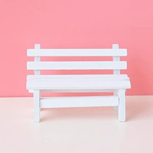 1:6 Scale Miniature Bench Mini Wooden Park Benches Handmade Small Fairy Garden Chair for Crafts Mini House Decoration Photo Props,Pack of 2