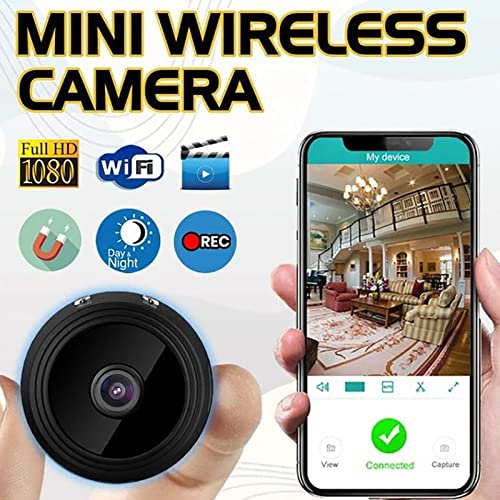 Zone Flex Camera, Lerro Mini Wireless Camera, Zone Flex Mini Wireless Camera,Mini 1080p HD Wireless Magnetic Security Camera,Motion Detection,Night Vision for Indoor Outdoor Small Camera (2*Black)