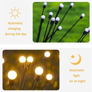 Solar Swaying Lights，8 Head Two Mode Firefly Solar Garden Lights，Garden Fairy Lights Outdoor Waterproof，Solar Decorative Outdoor Patio Trail Garden Lawn Courtyard (Two-Piece Set Warm White)