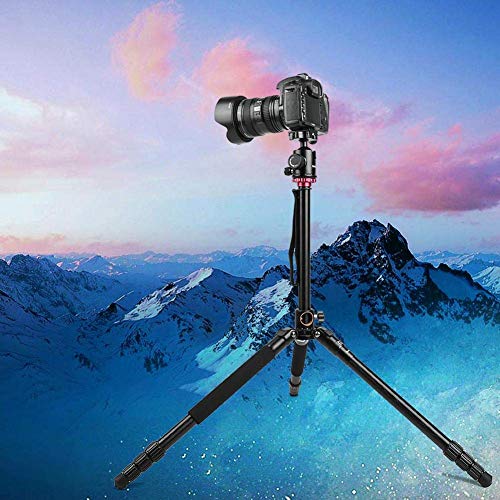 YoTilon Camera Tripod, Horizontal Tripod for Camera Professional Aluminum Alloy Travel Tripod for DSLR with 360° Ball Head Quick Release Plate, Handle Bag for Canon Nikon Sony DSLR Cameras