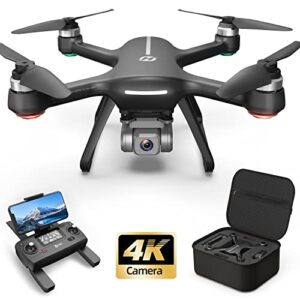 holy stone hs700e 4k uhd drone with eis anti shake 130 fov camera for adults, gps quadcopter with 5ghz fpv transmission, brushless motor, easy auto return home, follow me and outdoor carrying case