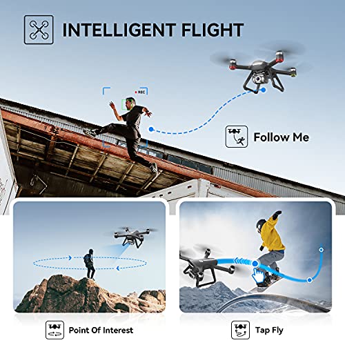 Holy Stone HS700E 4K UHD Drone with EIS Anti Shake 130 FOV Camera for Adults, GPS Quadcopter with 5GHz FPV Transmission, Brushless Motor, Easy Auto Return Home, Follow Me and Outdoor Carrying Case