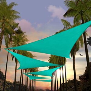 Amgo 18' x 18' x 18' Turquoise Triangle Sun Shade Sail Canopy Awning Shelter Fabric ATAPT18 - UV Block UV Resistant Heavy Duty Commercial Grade - Outdoor Patio Carport - (We Customize)