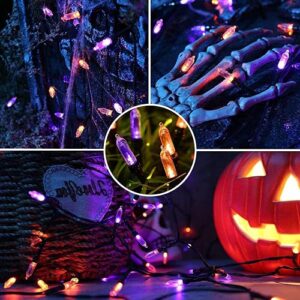 Christmas Outdoor String Lights, 40ft 100 LED Waterproof Solar Christmas Decorations ​Lights with 8 Lighting Mode, Indoor Outdoor Fairy Lights for Xmas Tree Garden Party Halloween Home Decor (Purple)