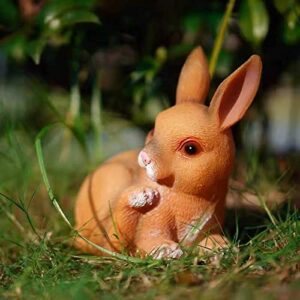 shumi Garden Statue Bunny Garden Decor-Solar Garden Statue Rabbit Solar Powered Resin Animal Sculpture for Indoor Outdoor Decorations, Patio Yard Lawn Ornaments