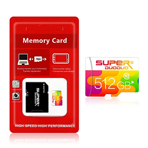 512GB Micro SD Card High Speed Micro SD Memory Cards Class 10 for Camera,Smartphone Computer Game Console,Camcorder, Surveillance, Drone