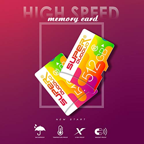 512GB Micro SD Card High Speed Micro SD Memory Cards Class 10 for Camera,Smartphone Computer Game Console,Camcorder, Surveillance, Drone