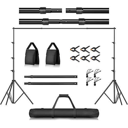 Emart 8.5x10ft Upgrated Backdrop Stand Kit, Photo Video Studio Background Support System with Adjustable Knob Crossbars, Carrying Bag for Photography, Portrait, Photoshoot, Parties, Wedding