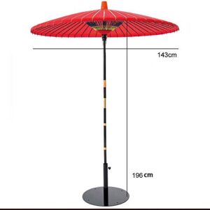 PARASOL LZPQ red Garden Umbrella, Japanese Retro Oil Paper Umbrella for Decoration Pool Beach Patio Sunscreen