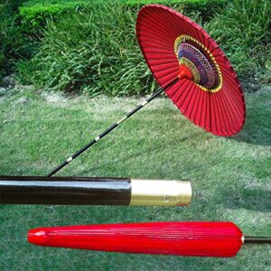 PARASOL LZPQ red Garden Umbrella, Japanese Retro Oil Paper Umbrella for Decoration Pool Beach Patio Sunscreen