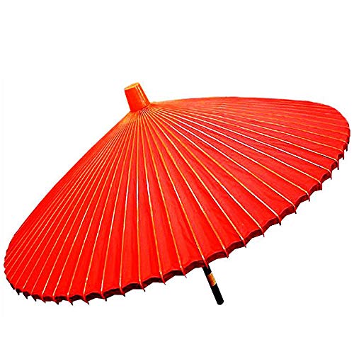 PARASOL LZPQ red Garden Umbrella, Japanese Retro Oil Paper Umbrella for Decoration Pool Beach Patio Sunscreen