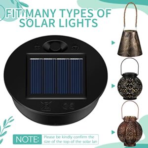 12 Pack Replacement Solar Light Parts Solar Light Replacement Tops Waterproof LED Solar Panel Lantern Lid Light Outdoor Solar Light Replacement Top Kit for Hanging Lanterns Patio Decor (2.76 in)