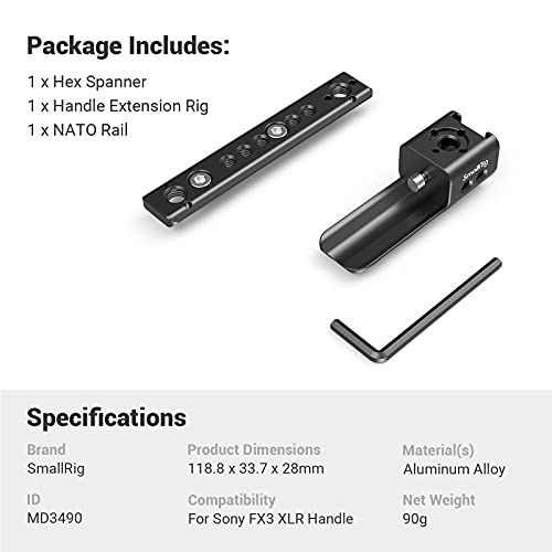 SmallRig FX3 / FX30 XLR Handle Extension Rig for Sony - MD3490