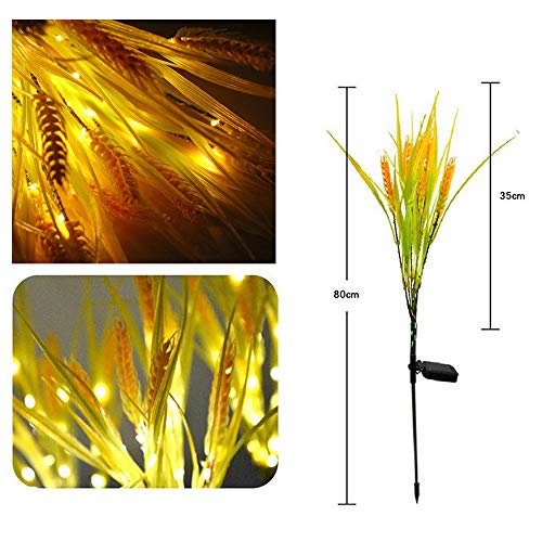 X-GiftKey Solar Stake Lights Outdoor Decorative, 2 Pack Wheat Ear LED Garden Lights,Mom's Garden Gift Waterproof Flower Lamp, Solar Landscape Light for Garden Yard Patio Pathway Decor(Yellow)