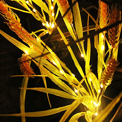 X-GiftKey Solar Stake Lights Outdoor Decorative, 2 Pack Wheat Ear LED Garden Lights,Mom's Garden Gift Waterproof Flower Lamp, Solar Landscape Light for Garden Yard Patio Pathway Decor(Yellow)