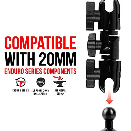 Tackform 3.5" Aluminum Arm with Dual articulating 20mm Ball Sockets. Thumbscrews for Quick Adjustment Enduro Series